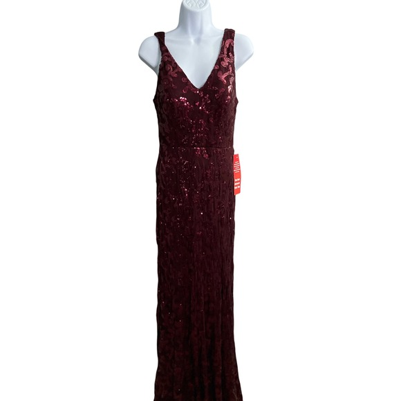 City Triangles | Dresses | Nwt Red City Triangle Sequin Vneck Long Prom ...